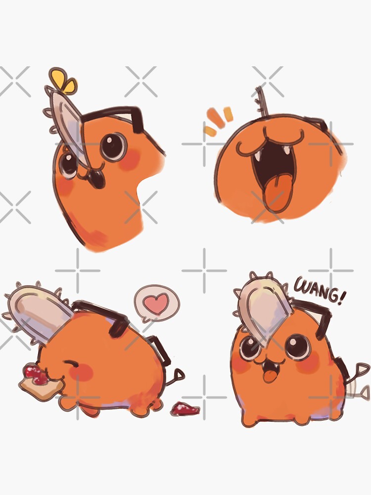 "Cute Pochita Dog, Sleek 4X1 " Sticker for Sale by Not-Safe | Redbubble