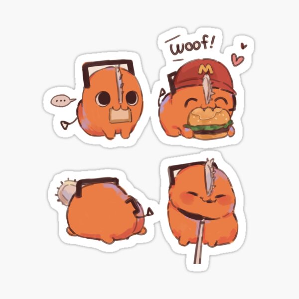 "Cute Pochita Dog, Sleek 4X1 " Sticker for Sale by Not-Safe | Redbubble