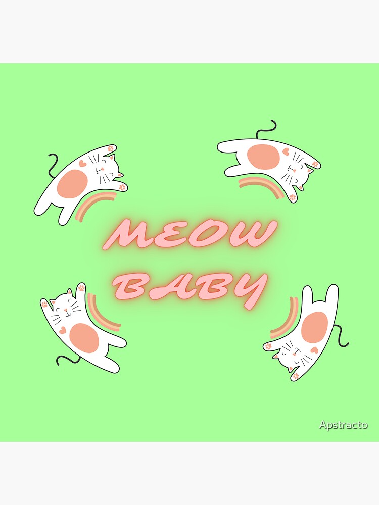 "Cat Meowing In A Circle Saying Meow Baby" Sticker for Sale by ...
