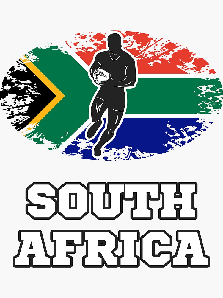 "Rugby South Africa Distressed Shirt" Sticker by Babacarino | Redbubble