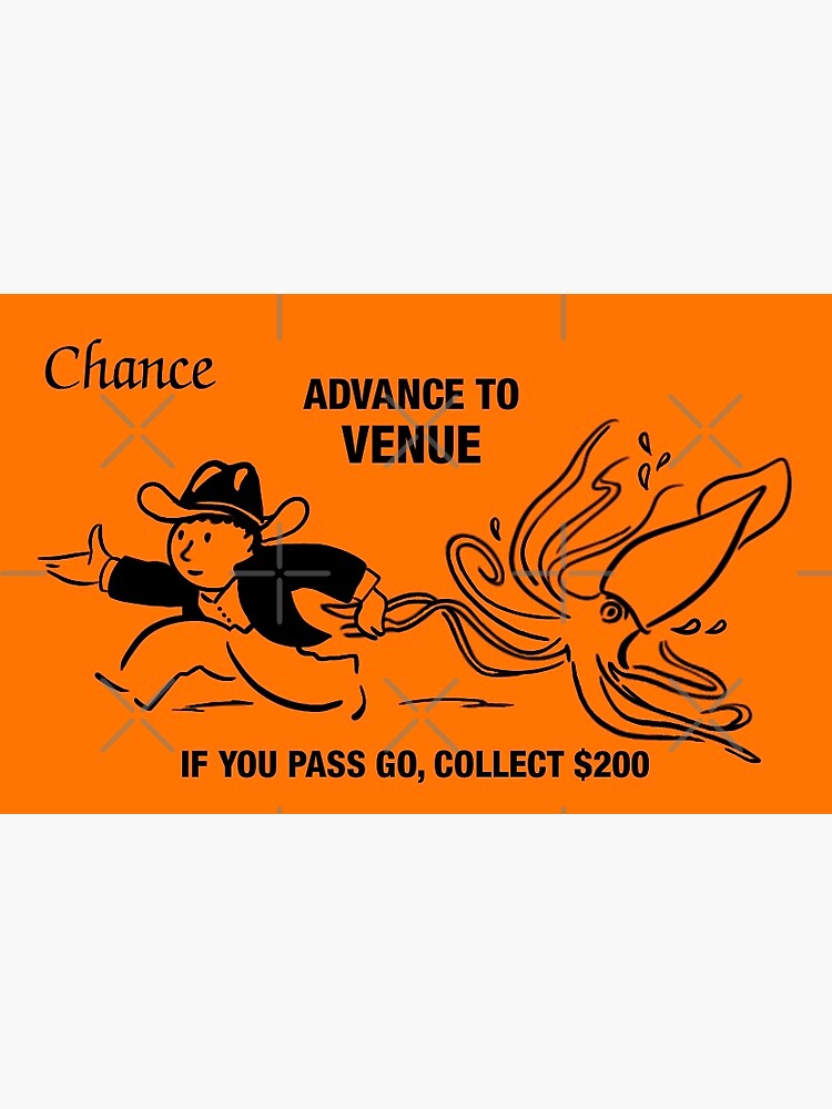"adam melchor chance card advance to venue" Sticker for Sale by ...