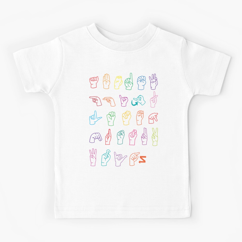 "American Sign Language (ASL) Alphabet" Kids T-Shirt for Sale by ...