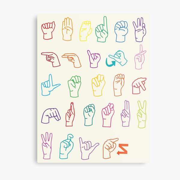 "American Sign Language (ASL) Alphabet" Metal Print by zoomindesign ...
