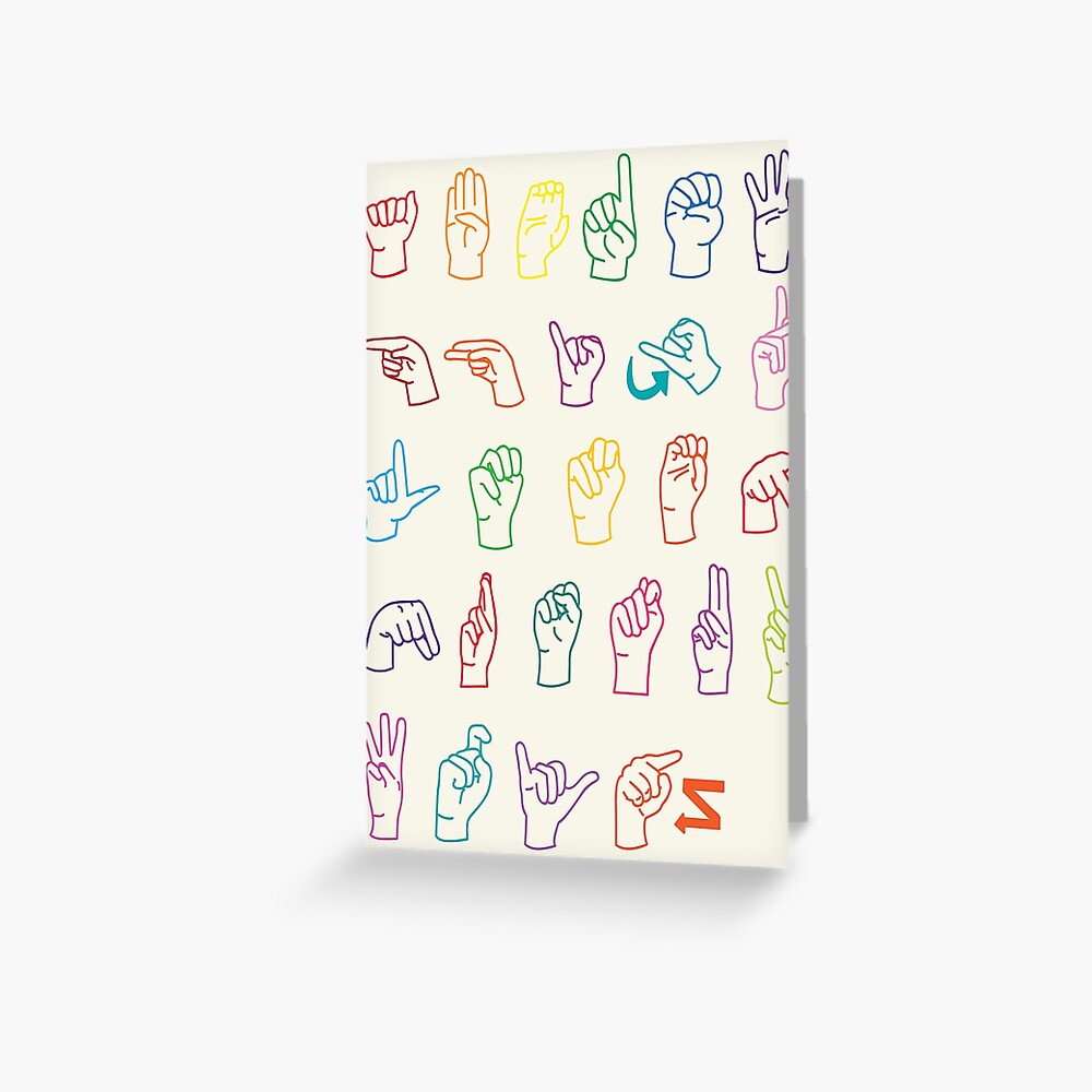 "American Sign Language (ASL) Alphabet" Greeting Card by zoomindesign ...