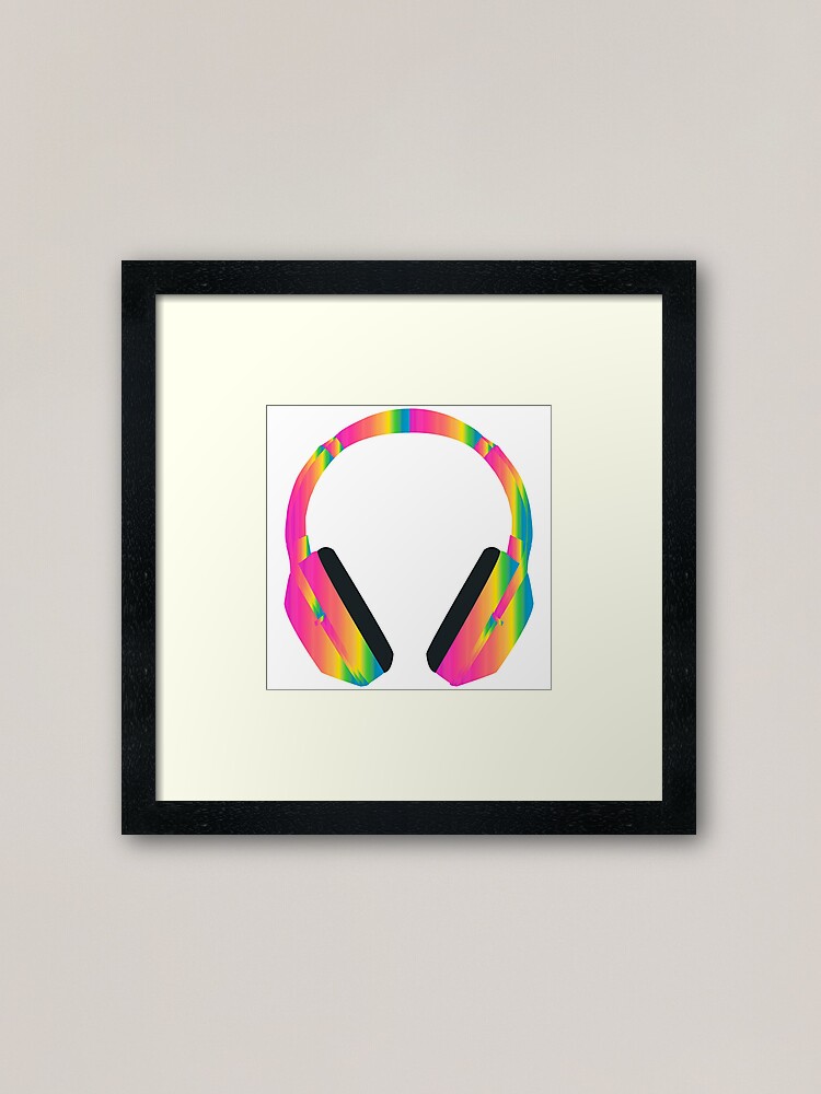 "Rainbow Headphones" Framed Art Print for Sale by sierraford | Redbubble
