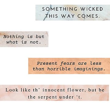 "Macbeth Quote Pack" Sticker for Sale by Quotatio | Redbubble