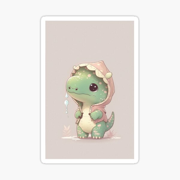 "Cute Kawaii Chibi Dinosaur" Sticker for Sale by AronBlye | Redbubble