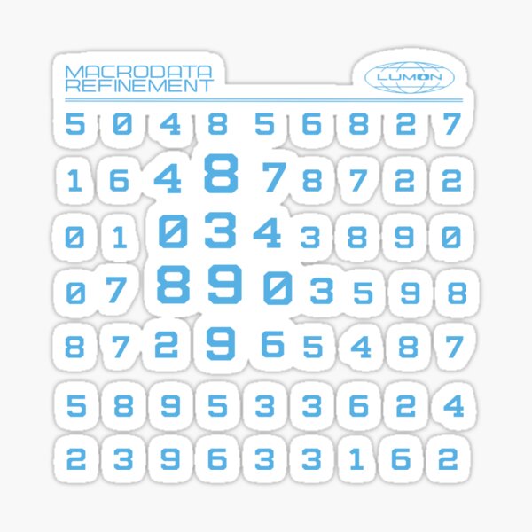 "Scary Numbers Lumon Macrodata" Sticker for Sale by fattim3 | Redbubble