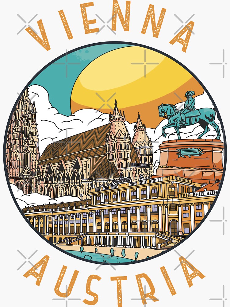 "Vienna Austria Distressed Circle" Sticker for Sale by KrisSidDesigns ...