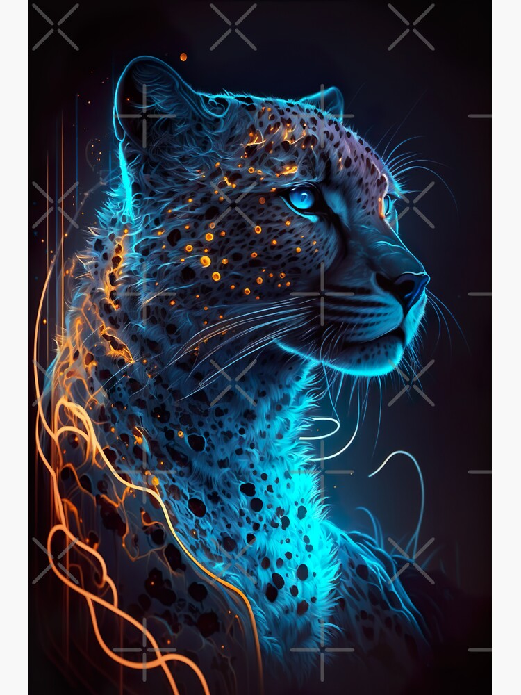 Neonfarget Gepardtrykk Leopard/Jaguar. Abstrakt, Grafisch, Bunt In