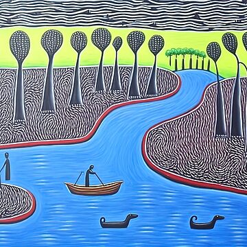 "Okavango River in Botswana warli painting" Sticker for Sale by ...