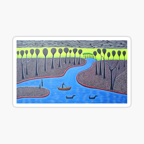 "Okavango River in Botswana warli painting" Sticker for Sale by ...