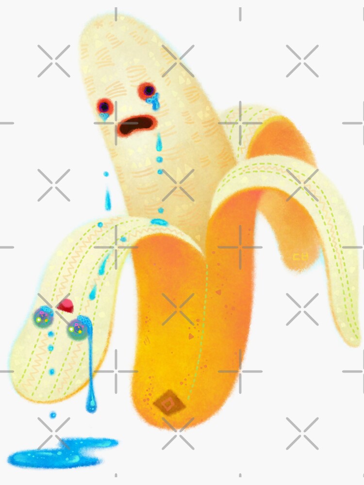 "Crying banana" Sticker for Sale by pikaole | Redbubble
