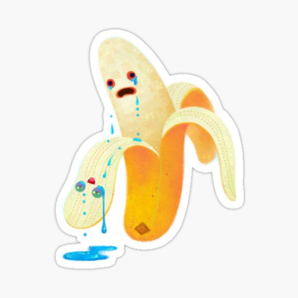 "Crying banana" Sticker for Sale by pikaole | Redbubble