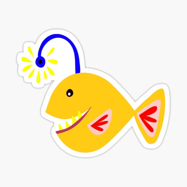 "Angler fish" Sticker for Sale by chany | Redbubble