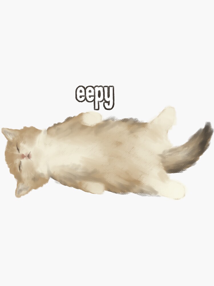 "eepy cat" Sticker for Sale by T0yDancer | Redbubble
