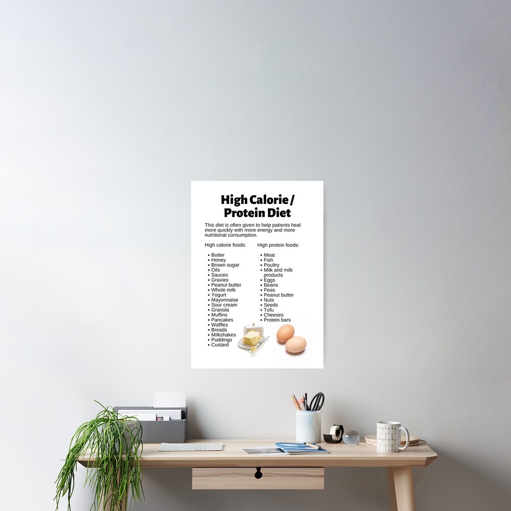 "High Calorie / Protein Diet Infographic" Poster for Sale by ...