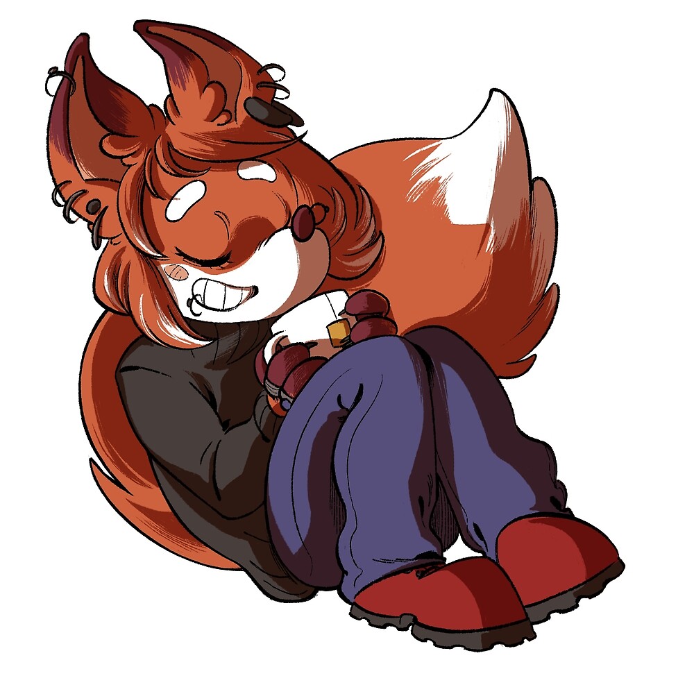 "Little Fox Furry having tea" by Elisa2B | Redbubble