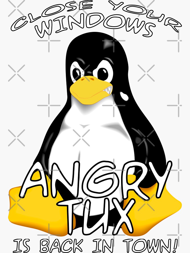 "Angry Tux" Sticker von Exilant | Redbubble
