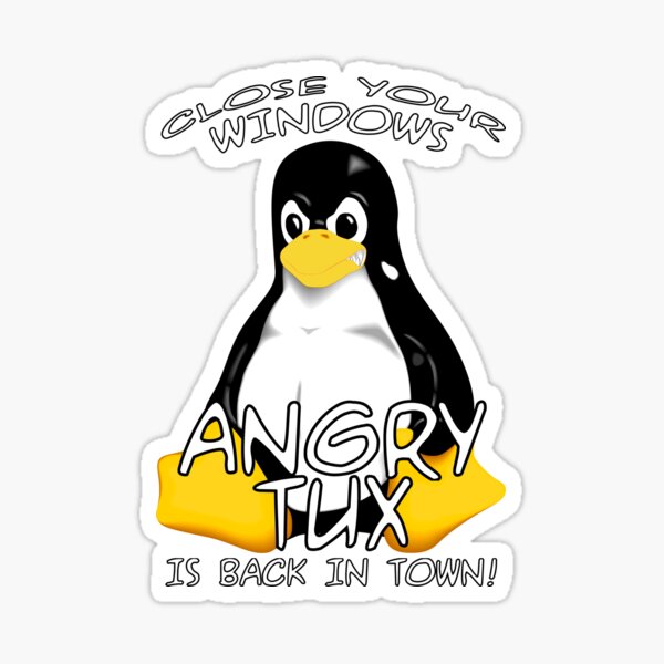 "Angry Tux" Sticker von Exilant | Redbubble