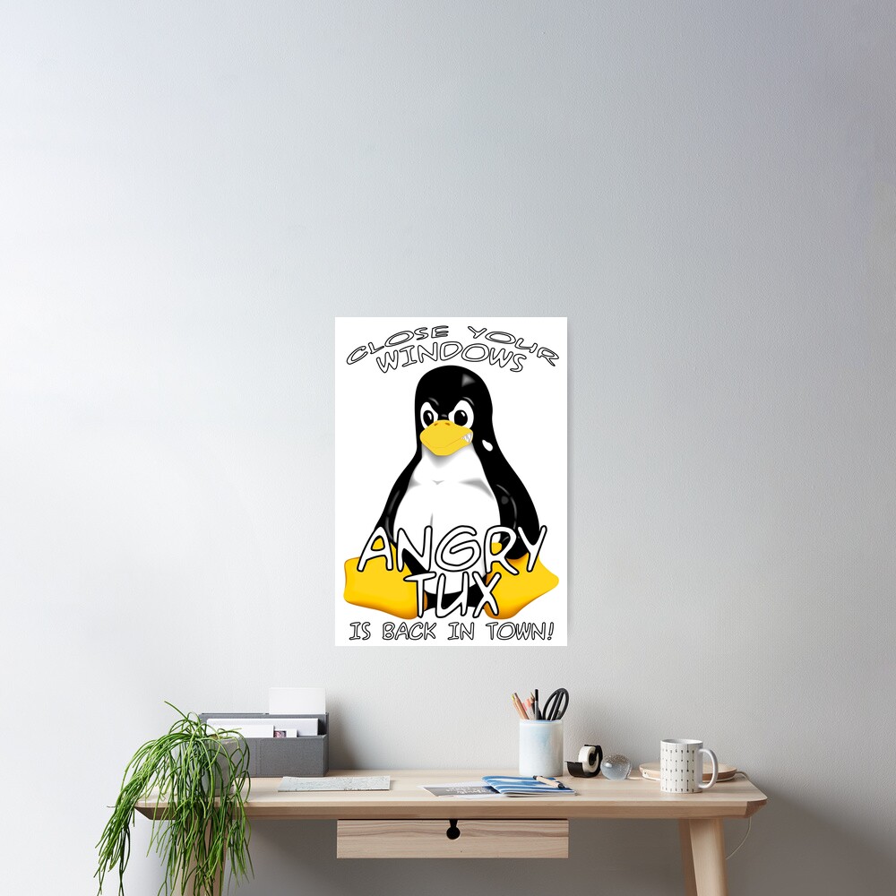 "Angry Tux" Poster for Sale by Exilant | Redbubble