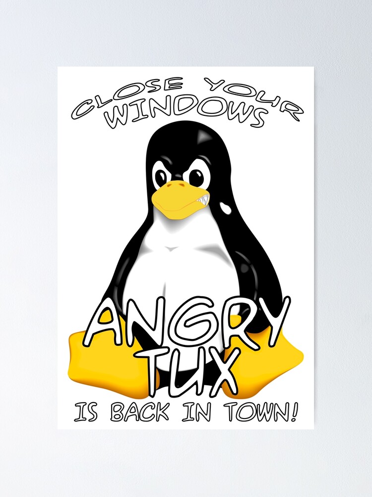 "Angry Tux" Poster for Sale by Exilant | Redbubble