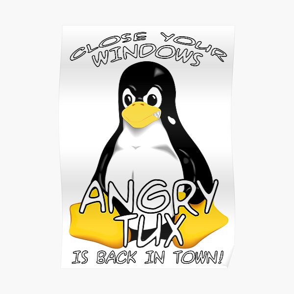 "Angry Tux" Poster for Sale by Exilant | Redbubble
