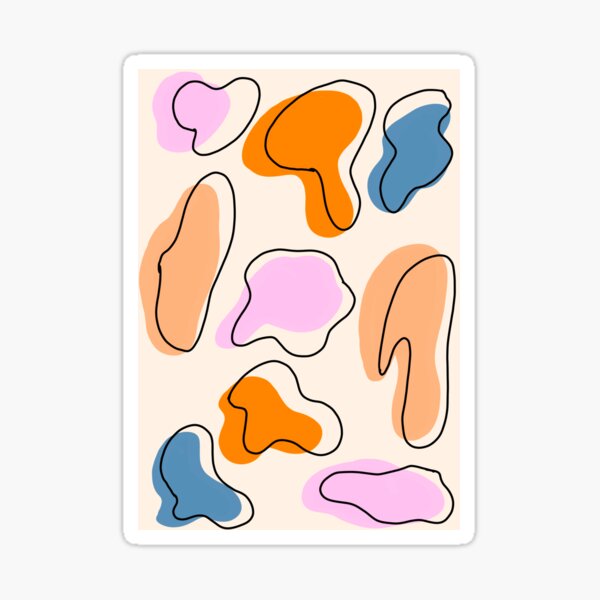 "Aesthetic Blob Pattern Pastel Colors" Sticker for Sale by ...