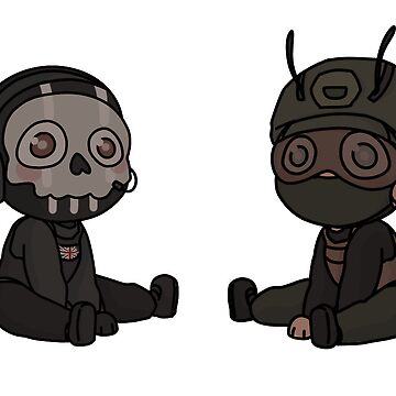 "Chibi 141: Ghost & Roach " Sticker for Sale by Cr3epy | Redbubble