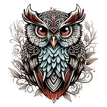 "Neo Traditional Owl" Sticker for Sale by mind-melt-er | Redbubble