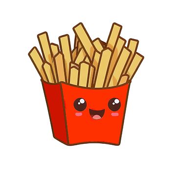 "French Fries Kawaii Chibi Cute Hot ChipsTakeout Food Hand Drawn ...