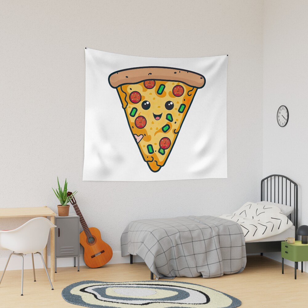 "Pizza Slice Kawaii Chibi Cute Hot ChipsTakeout Food Hand Drawn ...