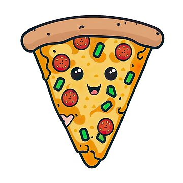 "Pizza Slice Kawaii Chibi Cute Hot ChipsTakeout Food Hand Drawn ...
