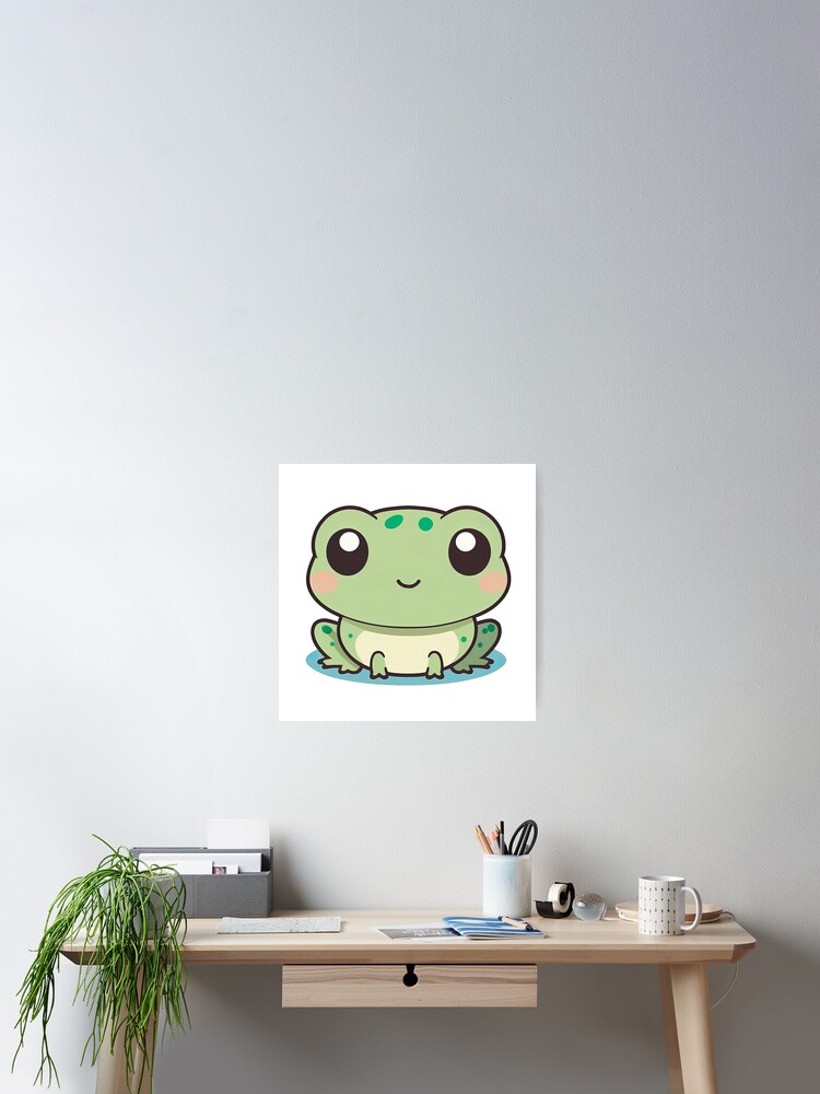 "Happy Frog Cute Kawaii Chibi Hand Drawn Illustration" Poster for Sale ...