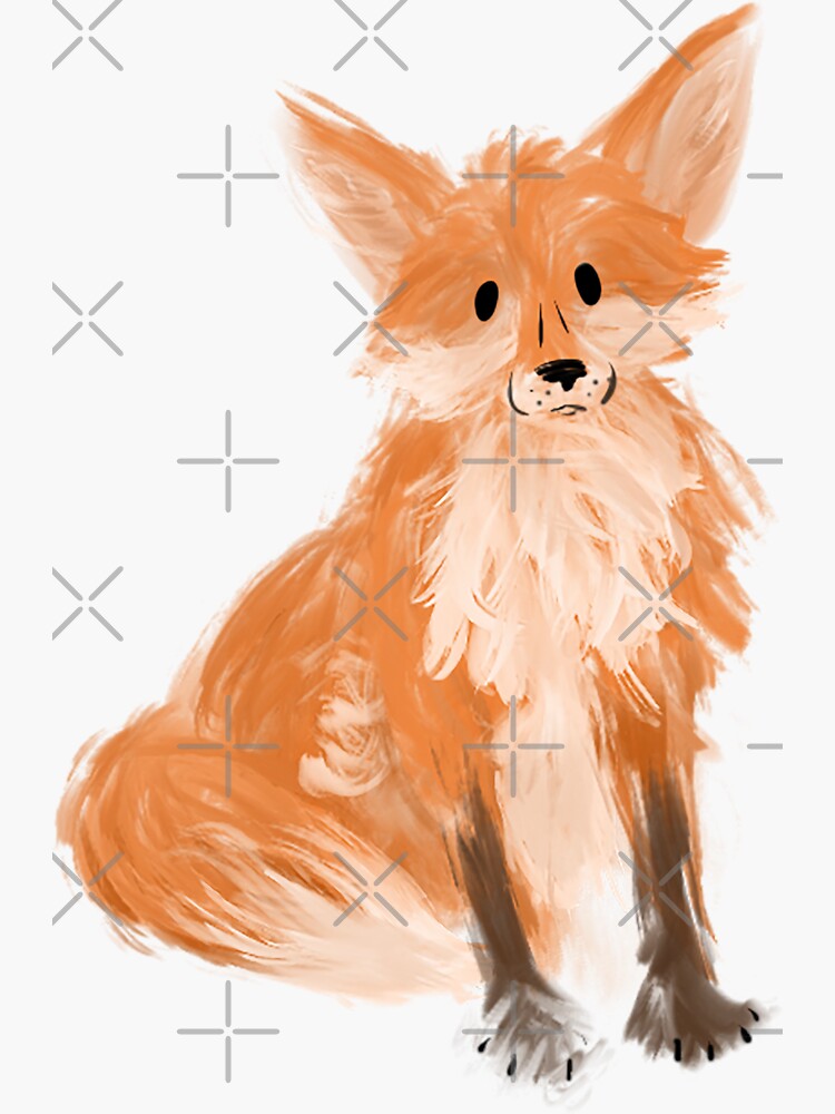 "Fuzzy fox" Sticker by CloudWalkerDsgn | Redbubble