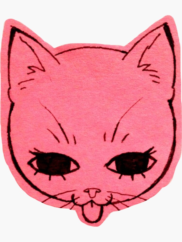 "pink cat" Sticker for Sale by martasarts | Redbubble