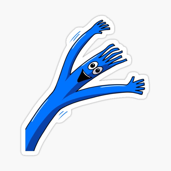 "Blue Wacky Waving Inflatable Arm Flailing Tube Man Portrait" Sticker ...