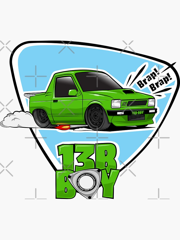 "13B-BOY ... Brap brap!" Sticker for Sale by teammightyboy | Redbubble