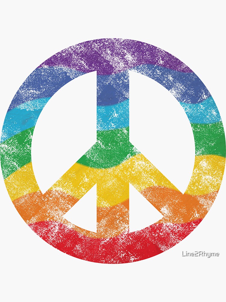 "Peace sign rainbow" Sticker by Line2Rhyme | Redbubble