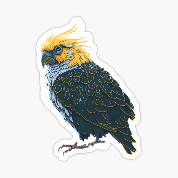 "scary prehistoric cockatiel, vintage colors, high detail, vector ...