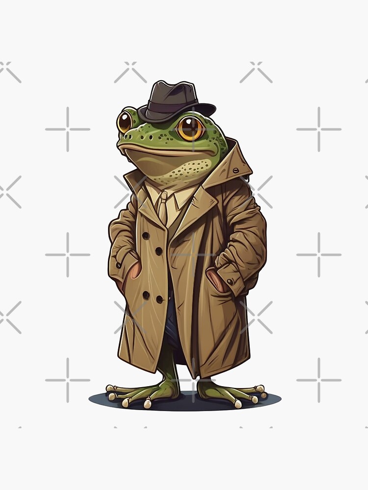 "Detective frog" Sticker for Sale by myabstractmind | Redbubble
