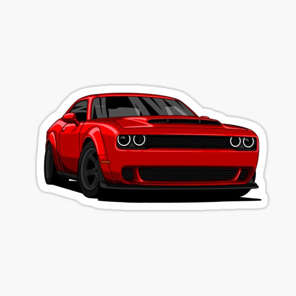 "Challenger Red" Sticker for Sale by Jalcalart | Redbubble