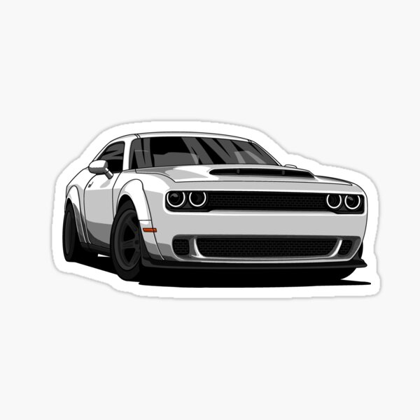"Challenger White" Sticker for Sale by Jalcalart | Redbubble