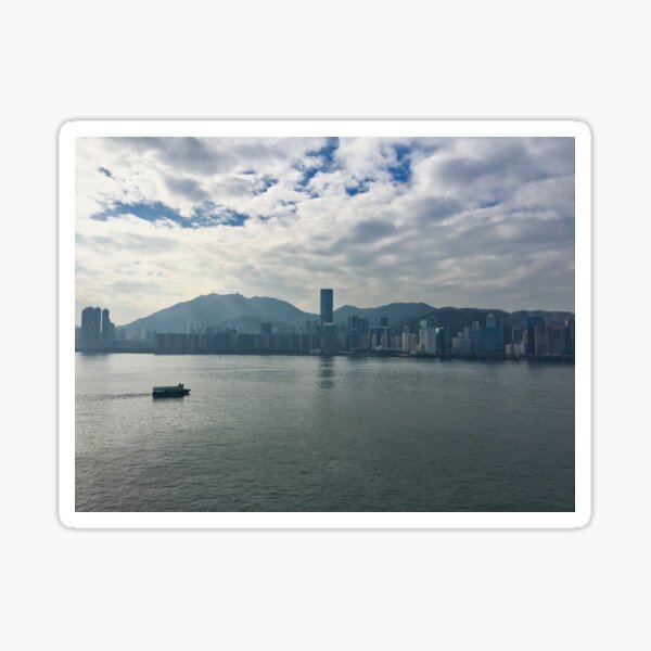 "Boat On Victoria Harbour" Sticker by urbanfragments | Redbubble