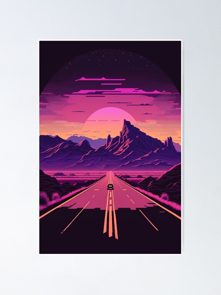 "Retro Synthwave Desert Road 80s" Poster for Sale by RESToRAPTOR ...