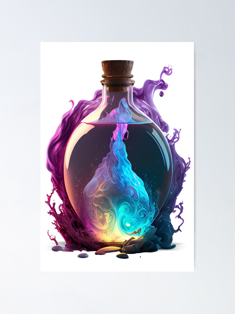 "Purple Magic Potion Bottle" Poster for Sale by FiveIntentions | Redbubble