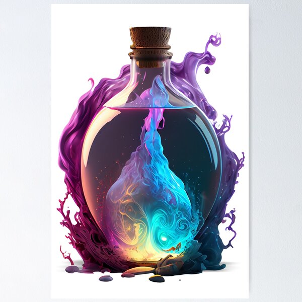 "Purple Magic Potion Bottle" Poster for Sale by FiveIntentions | Redbubble