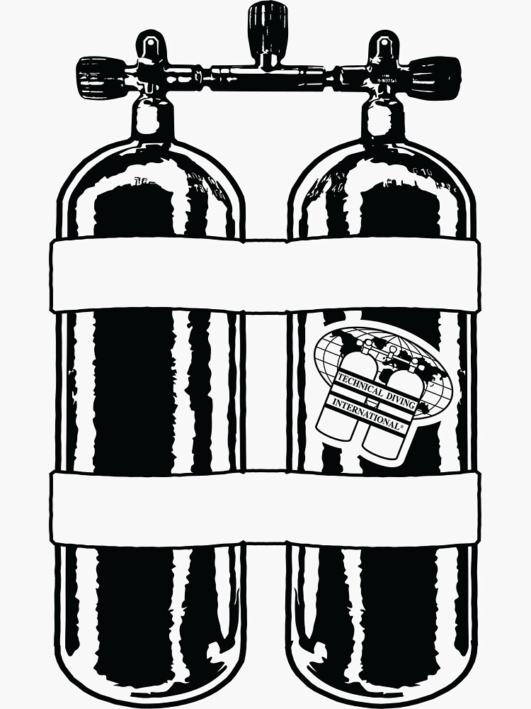 "Technical Diving International (TDI) - Double Cylinders with TDI Logo ...