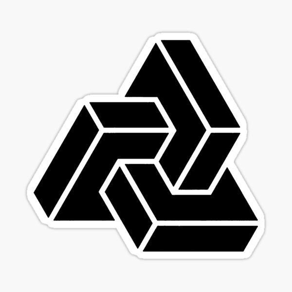 "Geometric Aesthetic Triad Illusion" Sticker by warddt | Redbubble