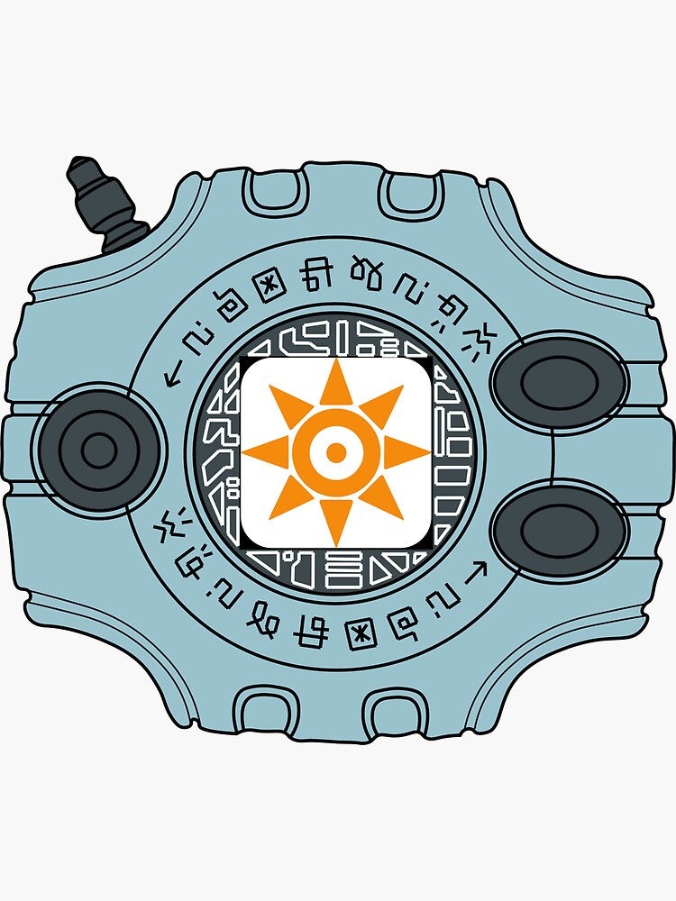 "Digital Monster Digi-Vice Grey Crest Of Courage" Sticker for Sale by ...